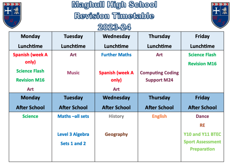 Year 11 Revision Timetable | Maghull High School